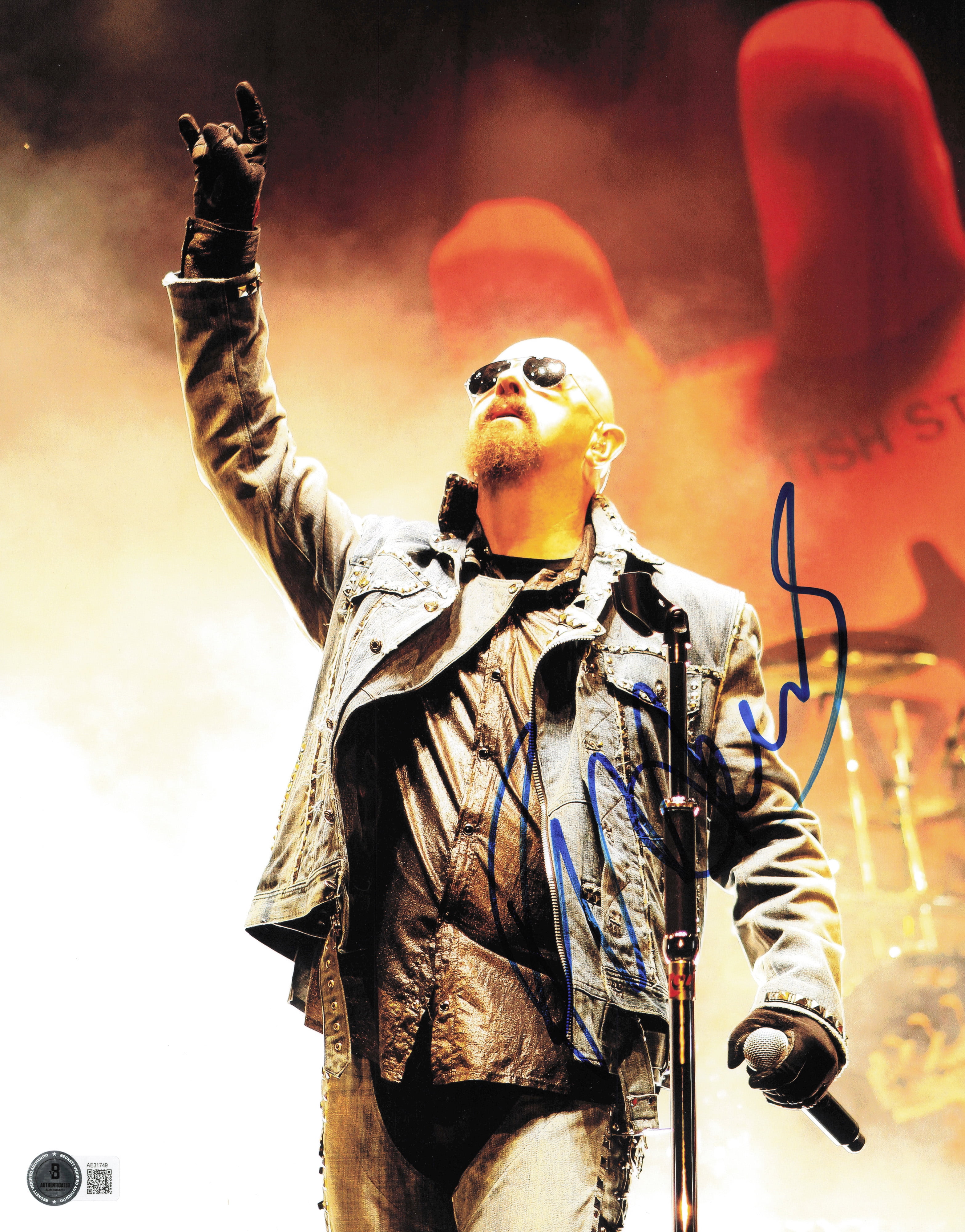 Rob Halford Autographed 11x14 Photo Judas Priest Beckett BAS QR # ...