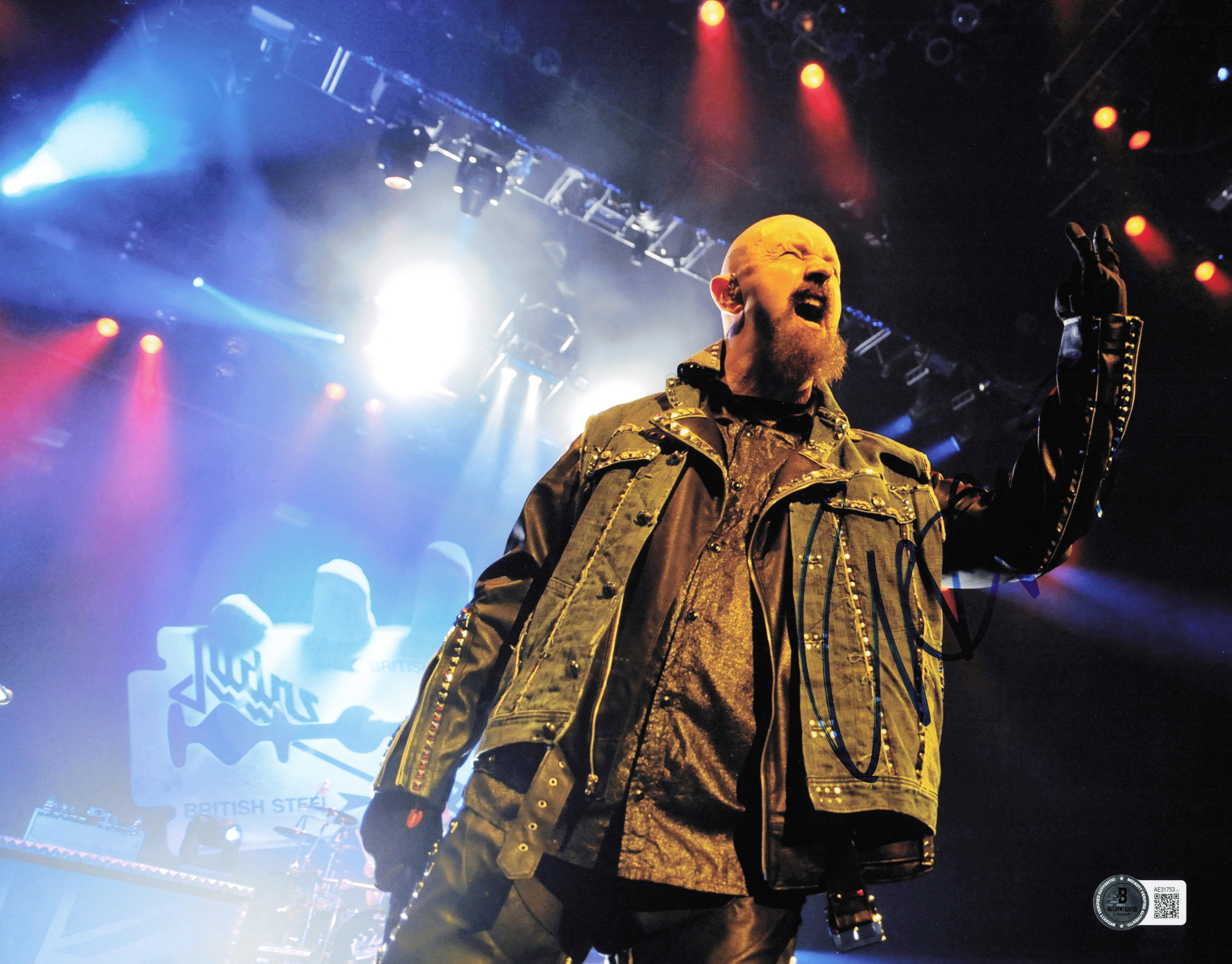 Rob Halford Autographed 11x14 Photo Judas Priest Beckett BAS QR # ...
