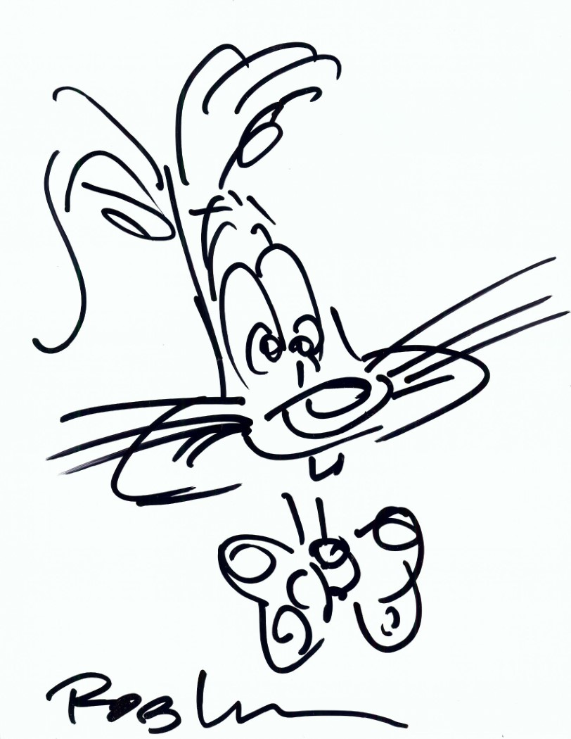 Rob Minkoff Signed Autographed 8.5X11 Sketch Drawing Roger Rabbit BAS ...