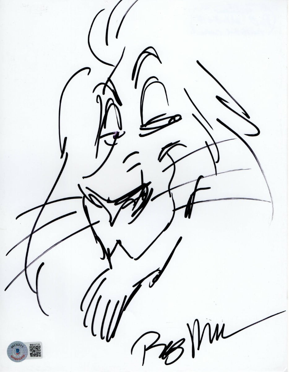 Rob Minkoff Signed Autographed 8.5X11 Sketch Drawing The Lion King BAS ...