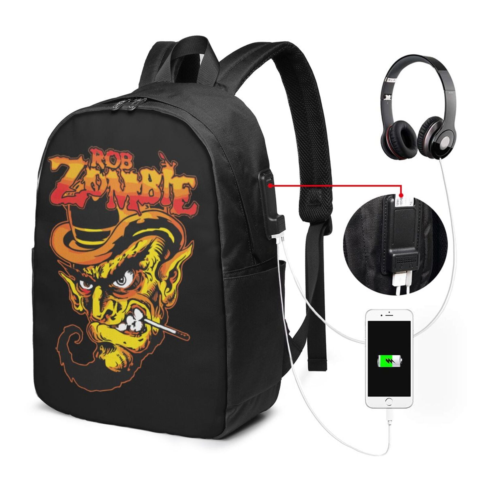Rob Zombie Travel Laptop Backpack, Business Water Resistant Laptop ...