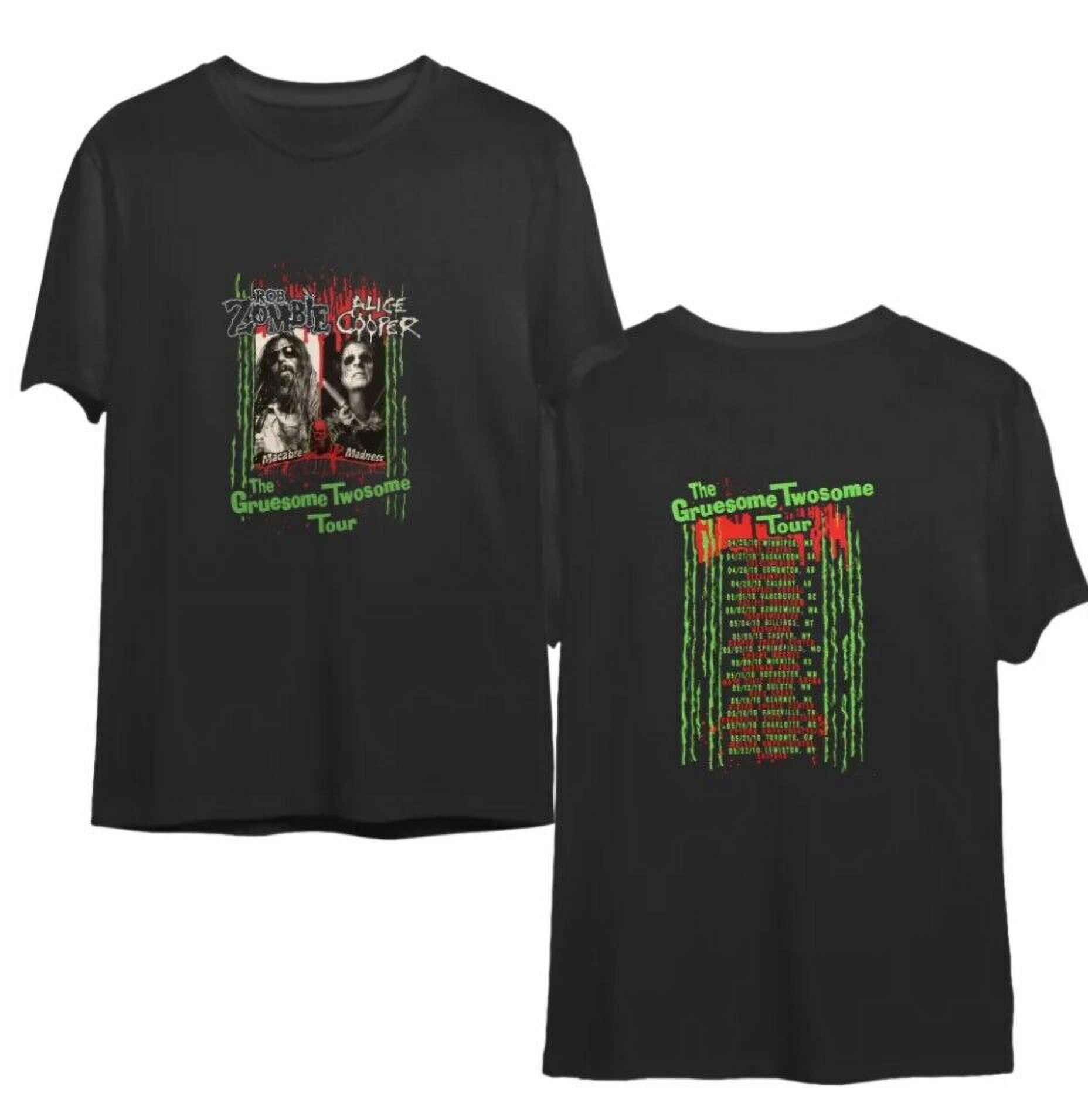 Rob Zombie and Alice Cooper Freaks on Parade Tour Shirt, 2 Sided Tee ...