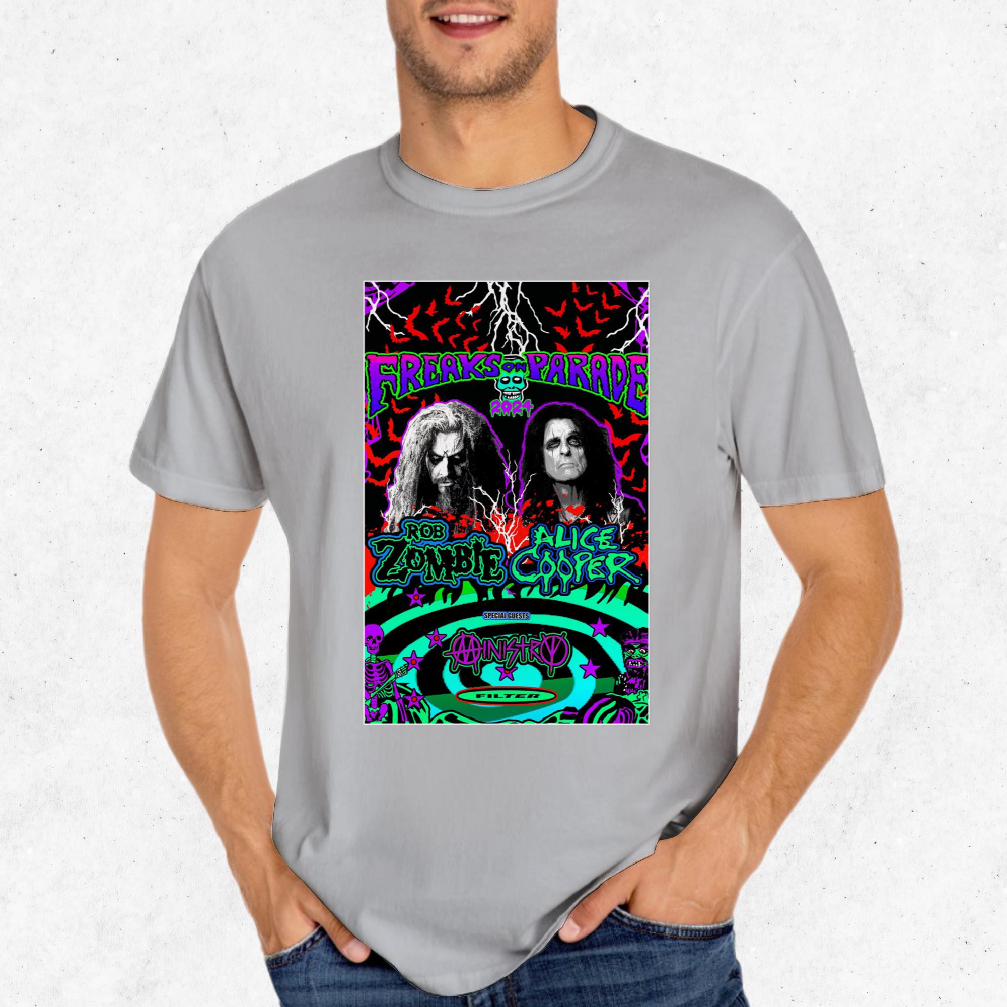 Rob Zombie and Alice Cooper Freaks on Parade Tour T-Shirt Unisex All Size - Walmart.com