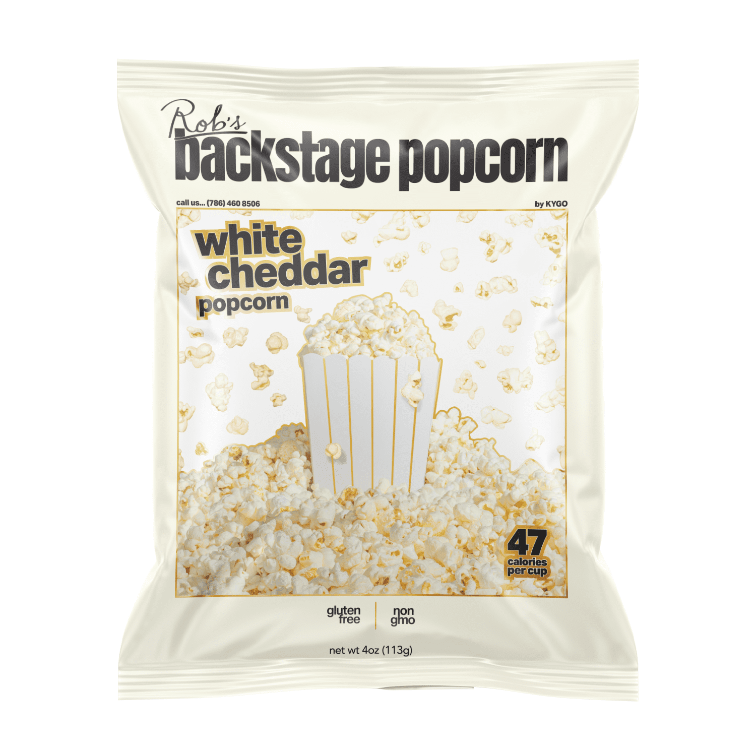 Rob's Backstage Popcorn, Gluten-Free, Kygo's White Cheddar Flavor, 4 oz ...