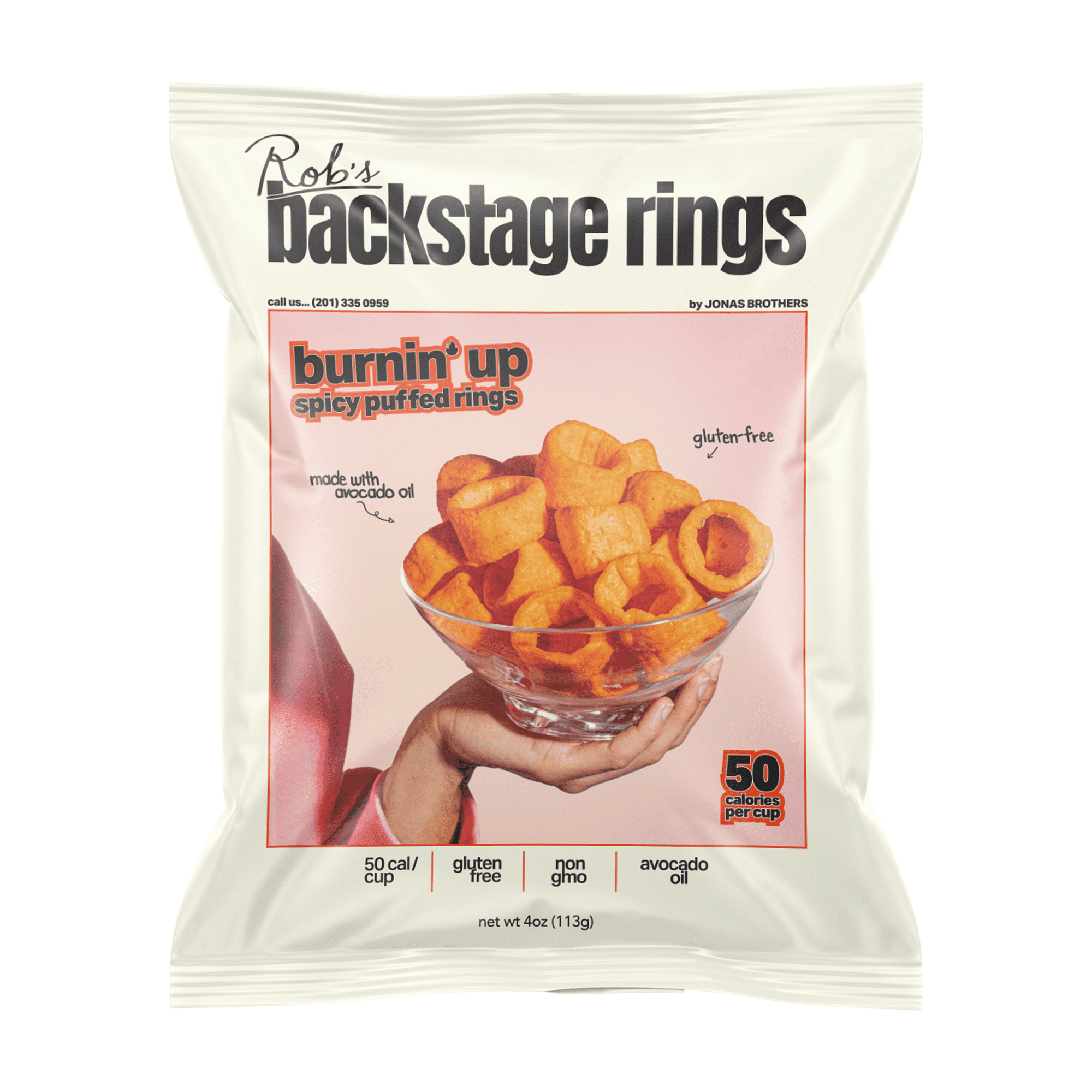 Rob's Backstage Rings, Gluten-Free, Burnin' Up Spicy Puffed Snack, 4oz ...