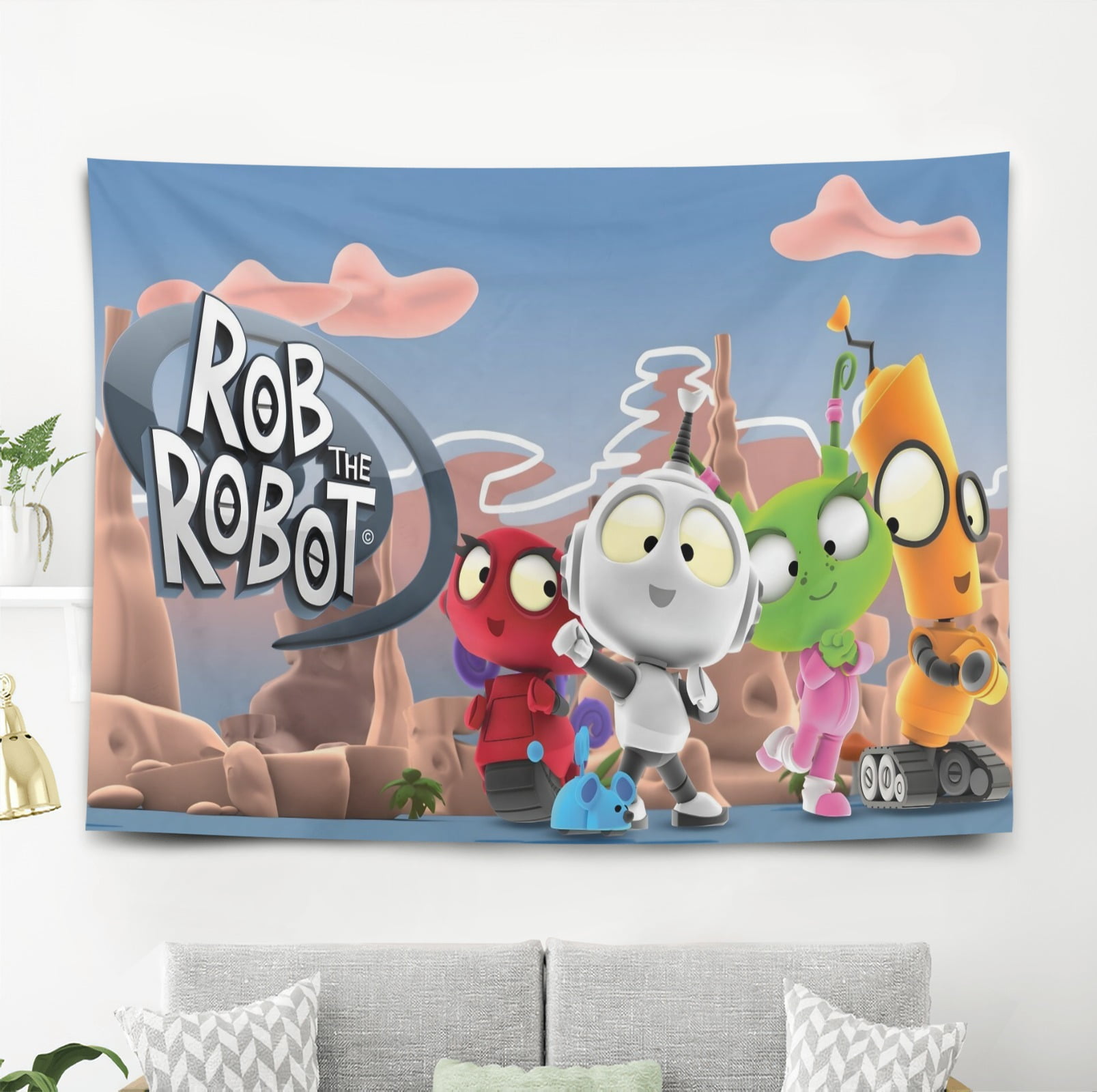 Rob the Robot-Theme Anti-pilling Tapestry Gift Wall Hanging Backdrop ...