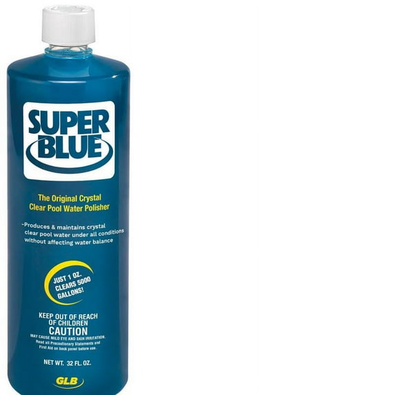GLB Super Blue Liquid Clarifier 32 Oz for Pool Water Clarification and ...