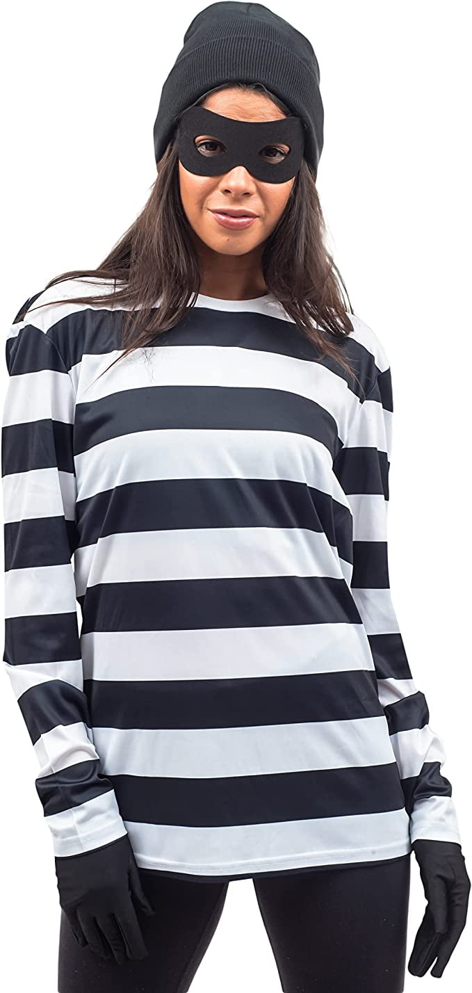 Costume Agent Robber Costume with Long Sleeve Shirt and Adjustable Mask ...