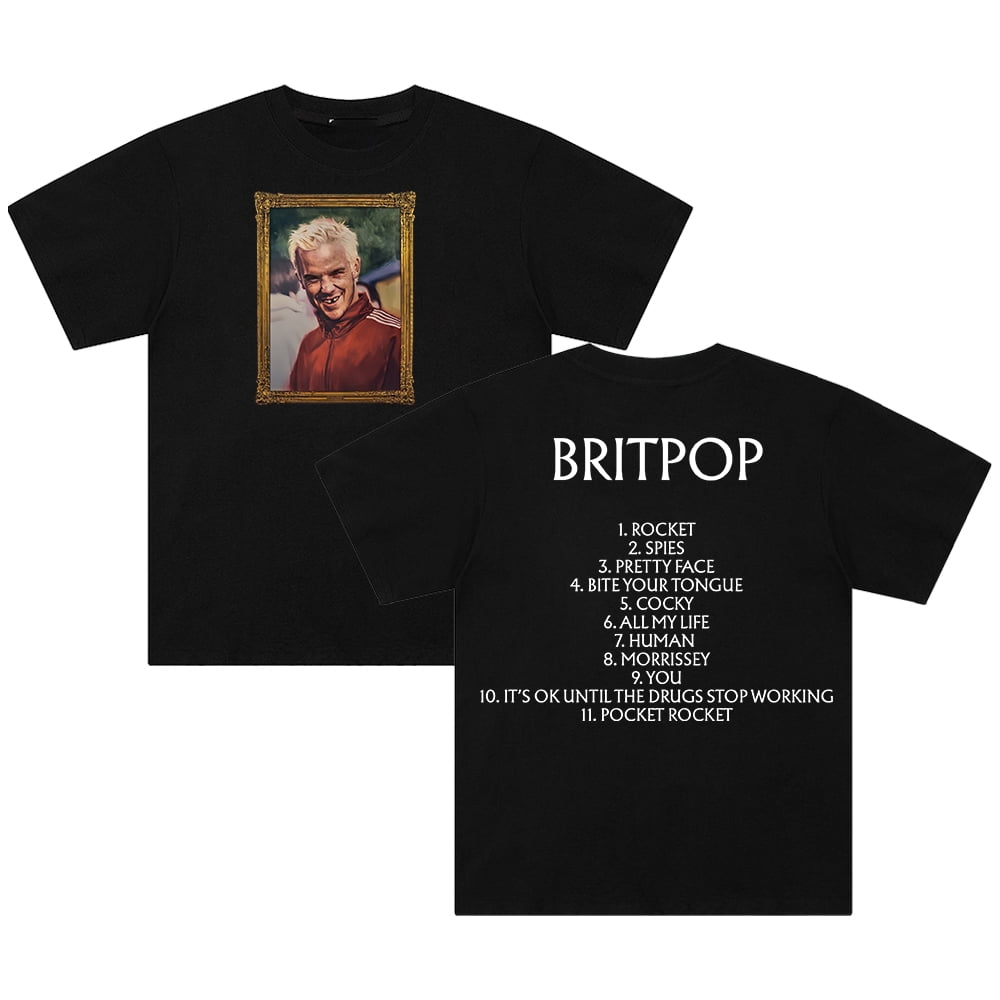 Robbie Williams Britpop Album Tracklist T-shirt Crewneck Short Sleeve ...