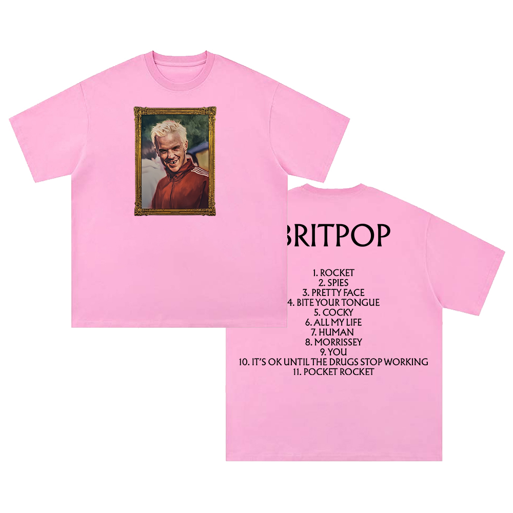 Robbie Williams Britpop Album Tracklist T-shirt Crewneck Short Sleeve ...