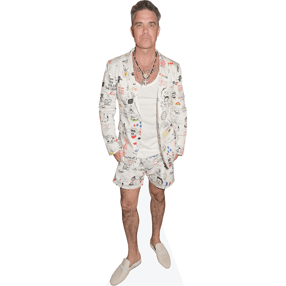 Robbie Williams (White Outfit) Lifesize Cardboard Cutout Standee ...