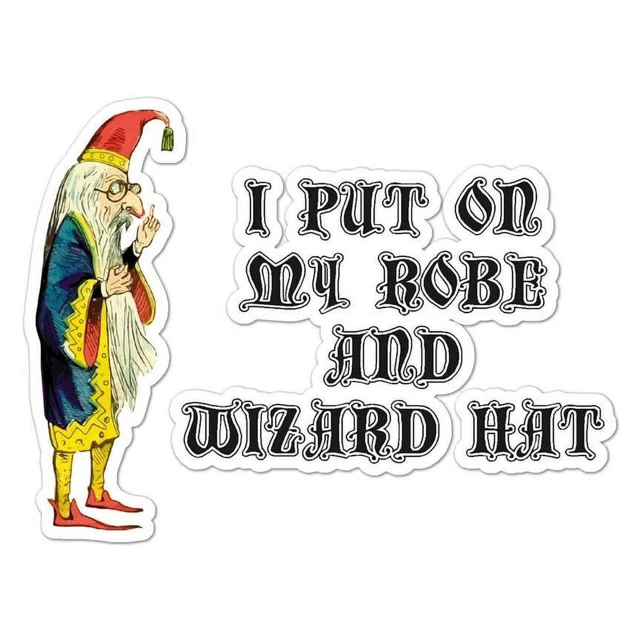 Robe And Wizard Hat Sticker Indoor Outdoor Phone Decal Water Bottle ...