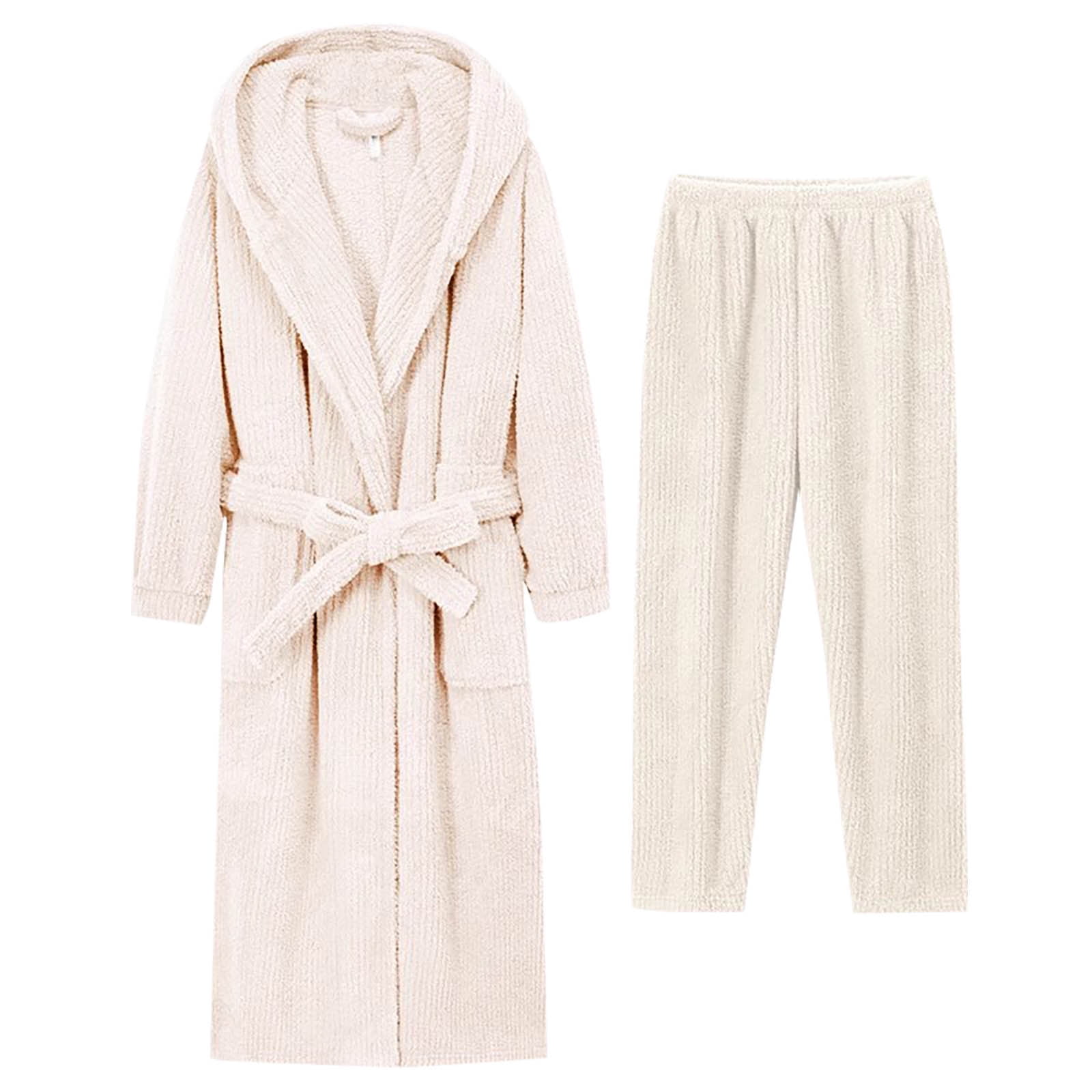 Robe Set for Couples Soft Terry Cloth Bath Robe Soft Fleece Flannel Spa ...