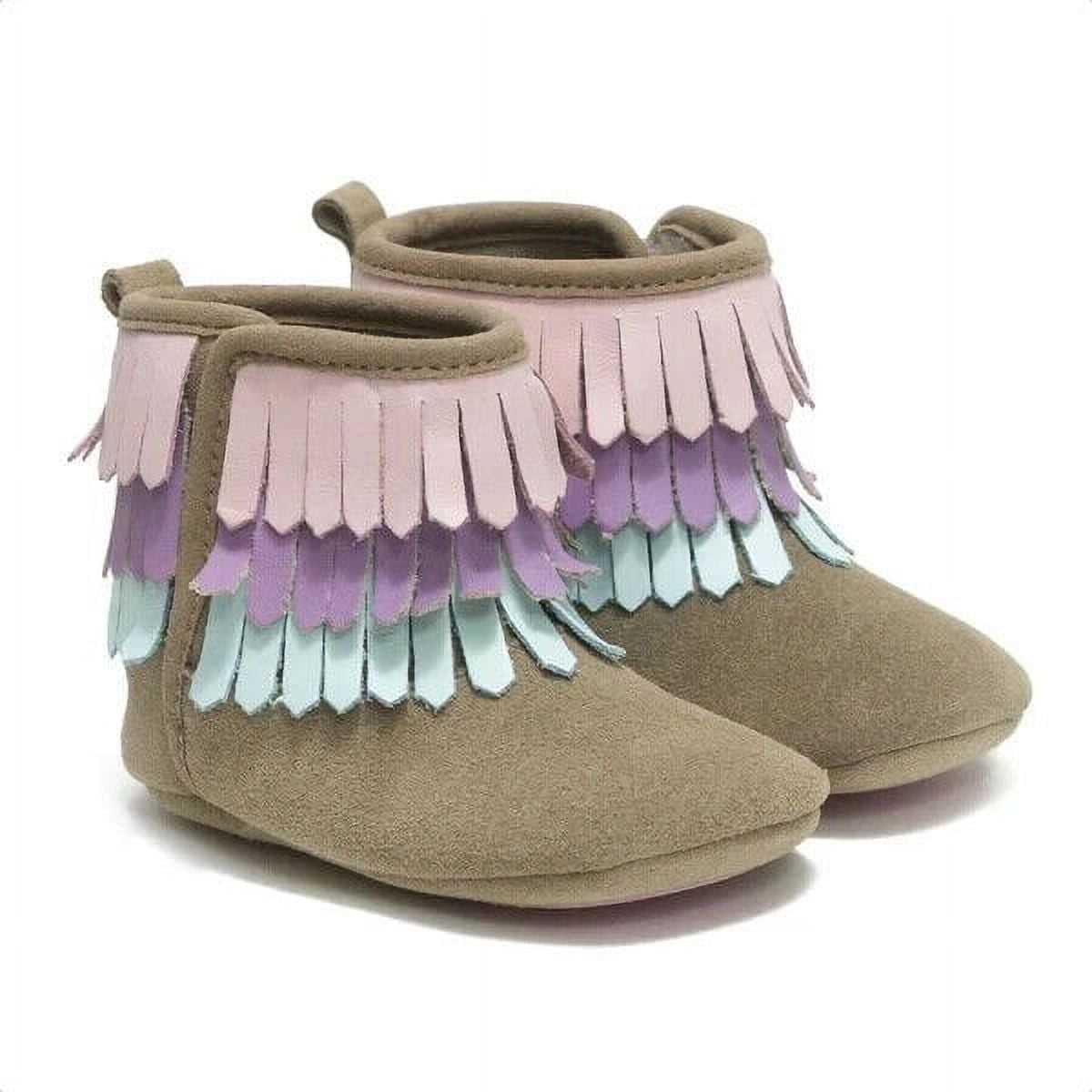 Robeez First Kicks Baby Boots, High Top Fringe Boots, Brown, 0-3 Months ...