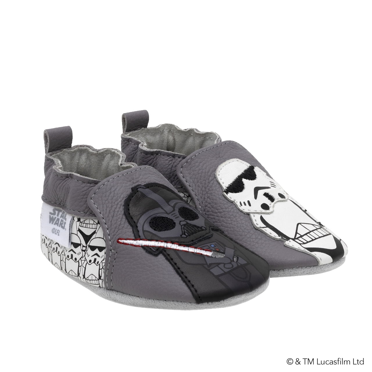 Robeez Star Wars The Empire Leather Soft Sole, 12-18M, Grey - Walmart.com