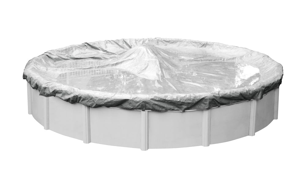 Robelle 10-Year Dura-Guard Silver Round Winter Pool Cover, 18 ft. Pool ...