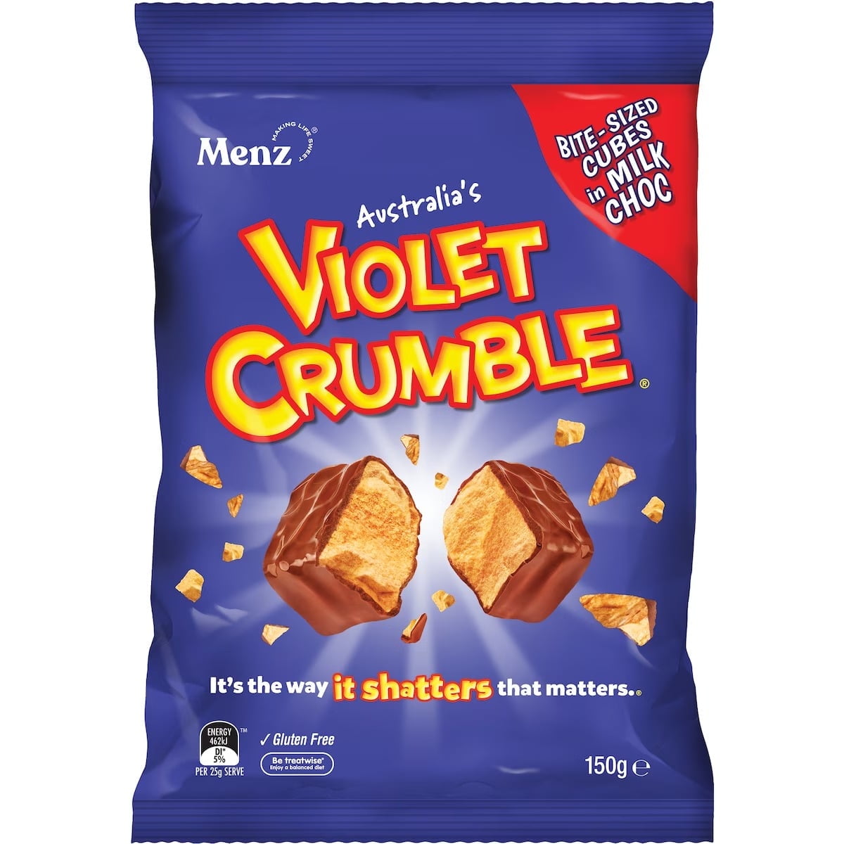 Violet Crumble Cubes – 150g – Australian Honeycomb Chocolate Bites ...