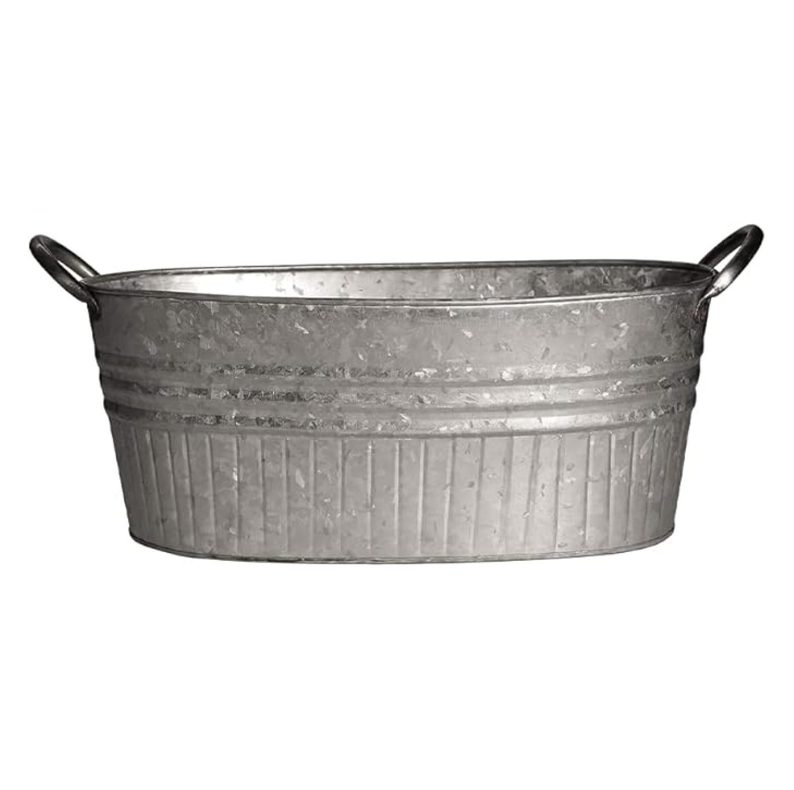 Robert Allen 12" Oval Tub Metal Planter w/Handles – Lightweight ...