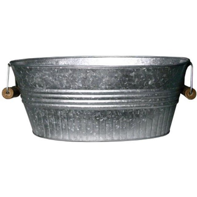 Robert Allen 212052 14 in. Galvanized Metal Basin Planter - Walmart.com