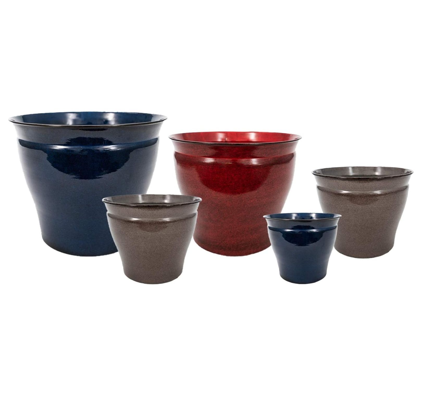 Robert Allen Home & Garden Avery Classic Ironstone Metal Flower Pot ...