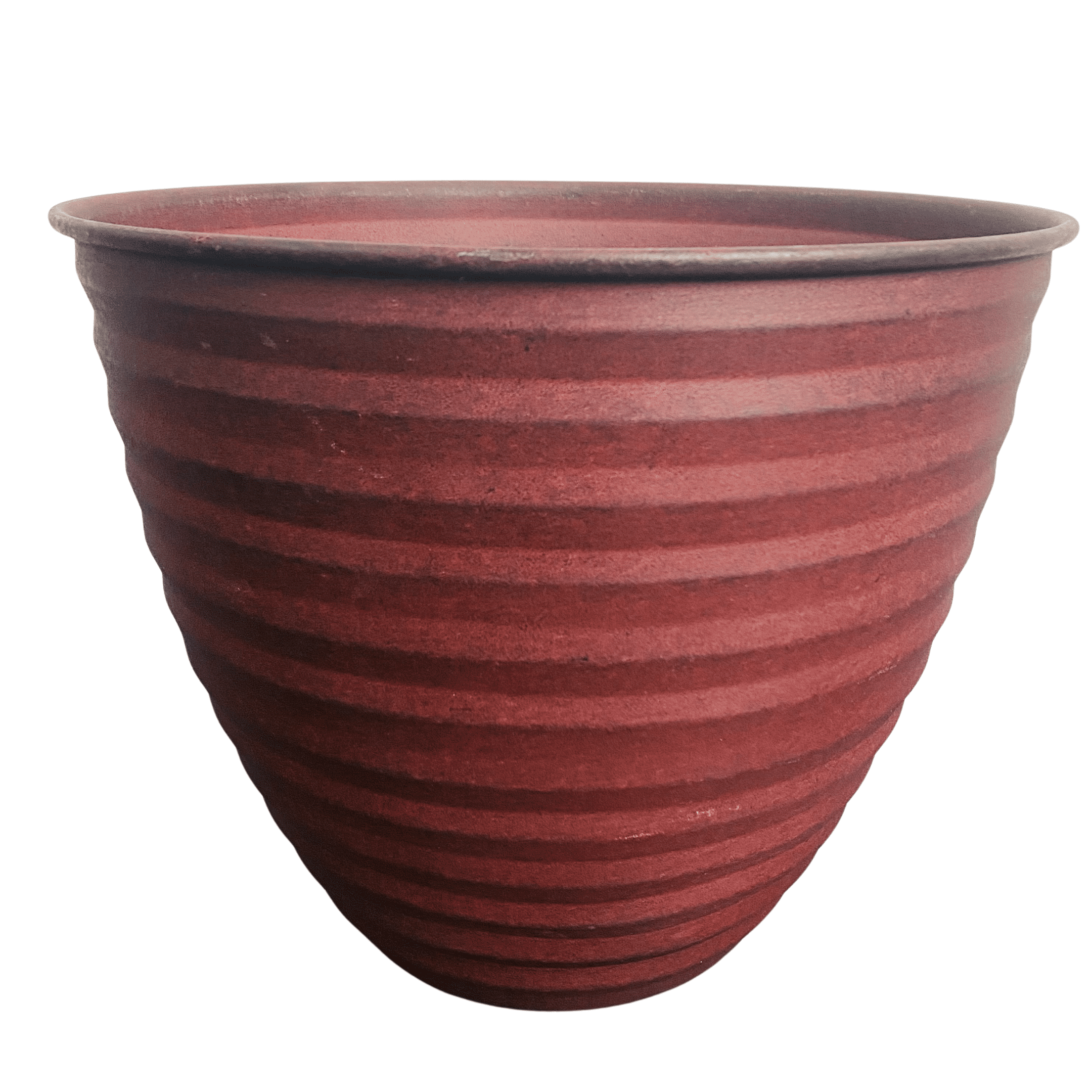 Robert Allen Home & Garden IronStone 12" Woodsdale Round Metal Planter ...
