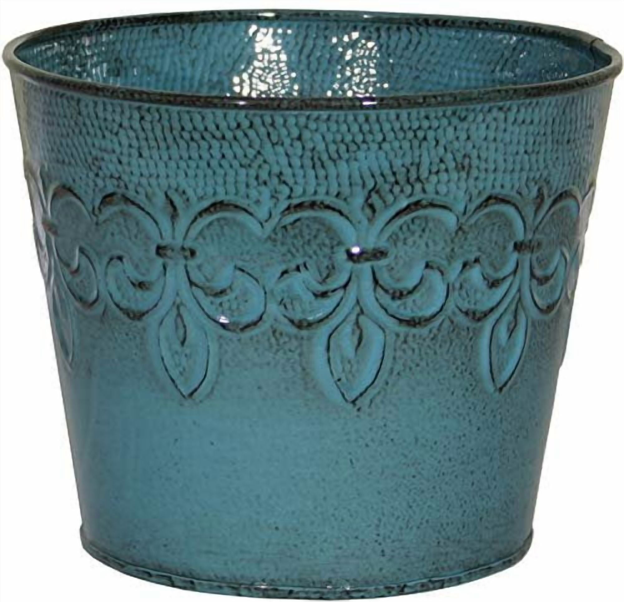 Robert Allen MPT01887 Fluer De Lis Series Metal Planter Flower Pot, 4 ...