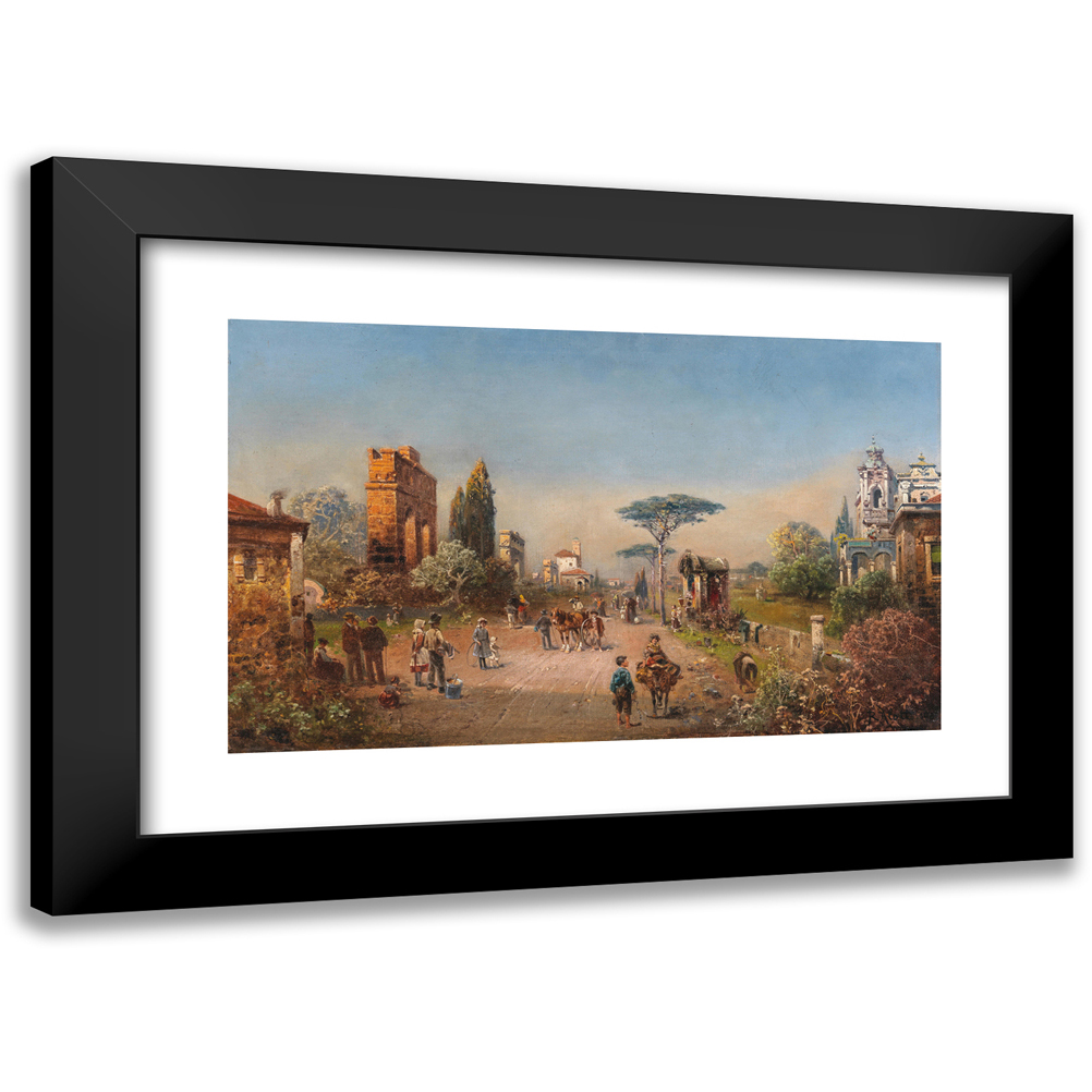 Robert Alott 18x12 Black Modern Framed Museum Art Print Titled - A View of the Via Appia ...
