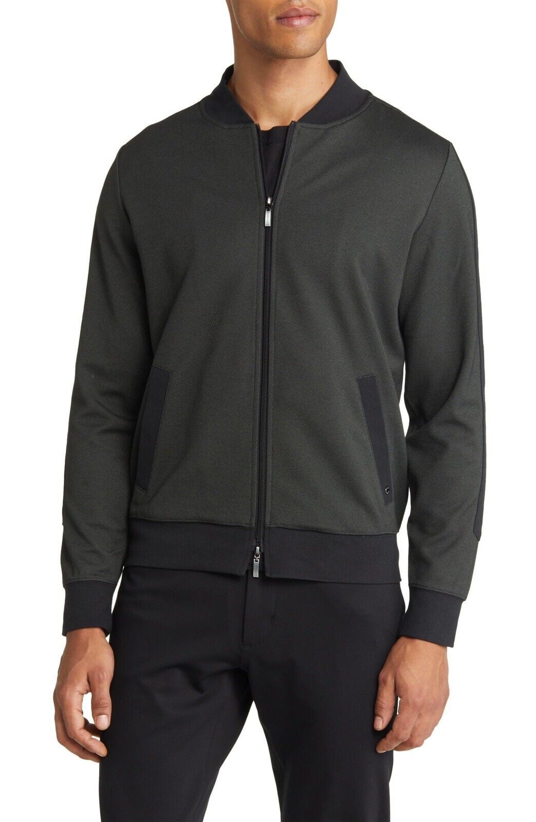 Robert Barakett Richton Racer Stripe Bomber Jacket (Solider Green, M ...