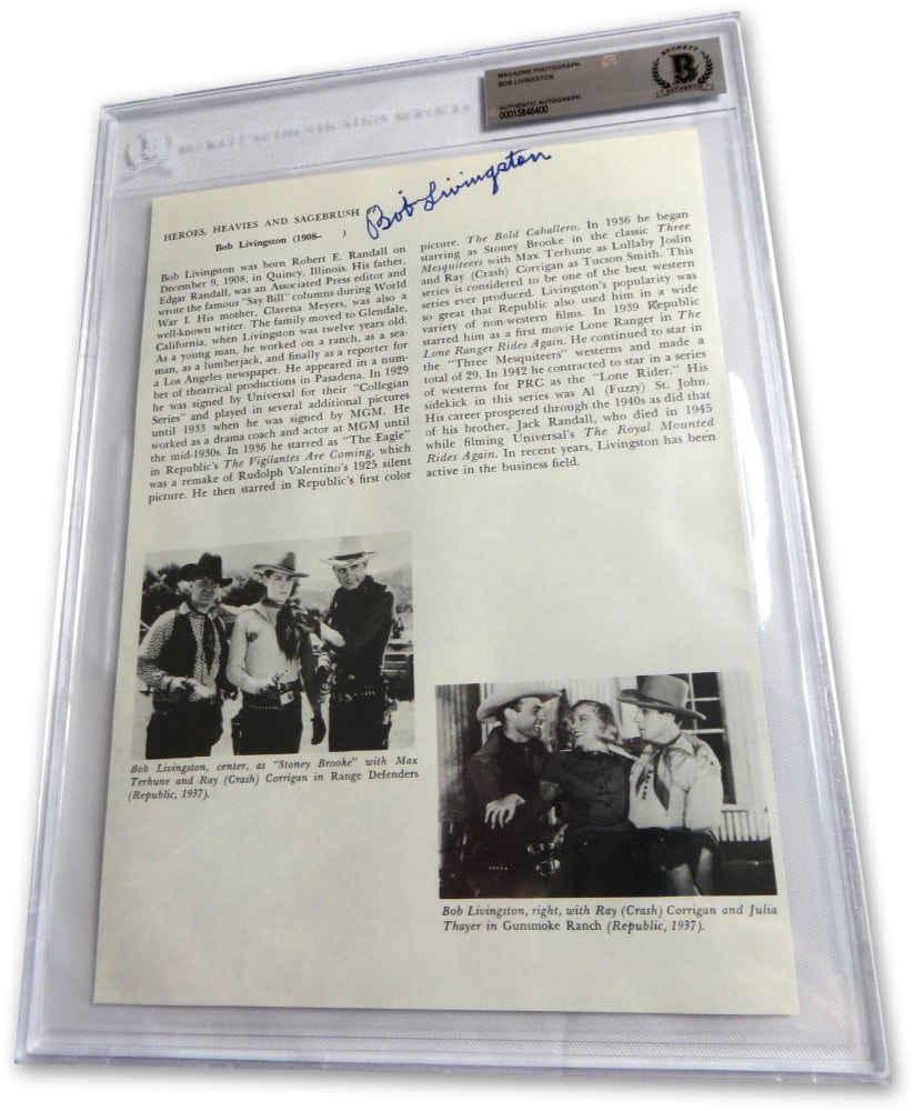 Robert Bob Livingston Signed Autographed Magazine Photo Western Actor ...