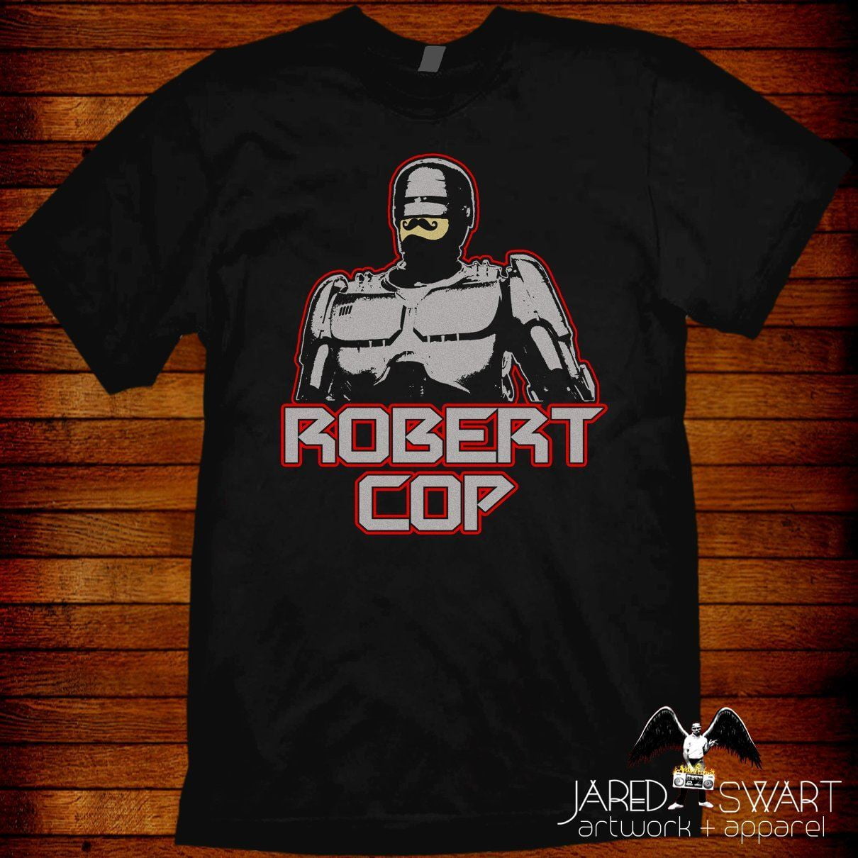 Robert Cop funny parody T-shirt Robert Cop 2 action figure toy Robocop ...