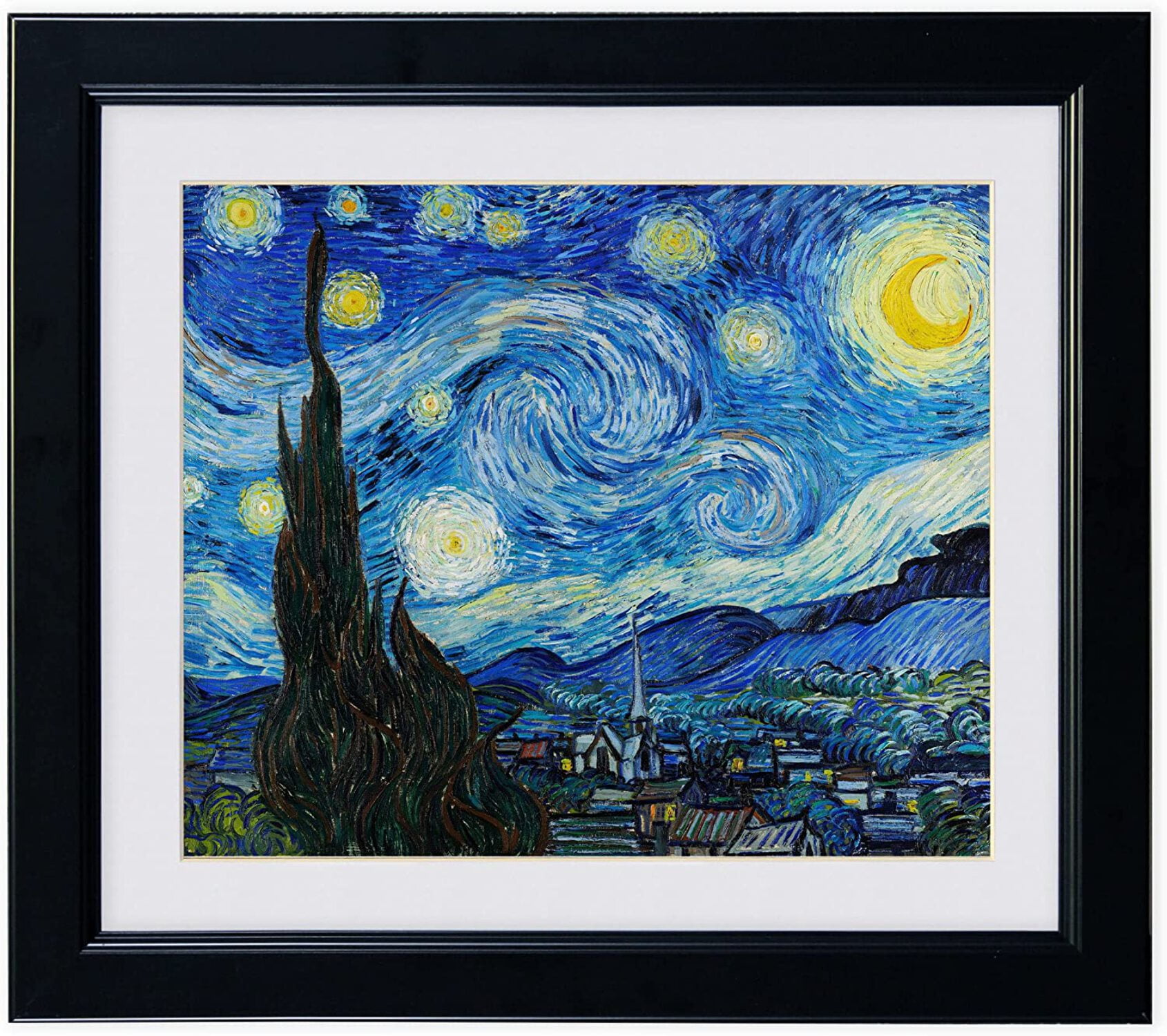 Vincent Van Gogh's The Starry Night (1889) - Framed Photo - Walmart.com