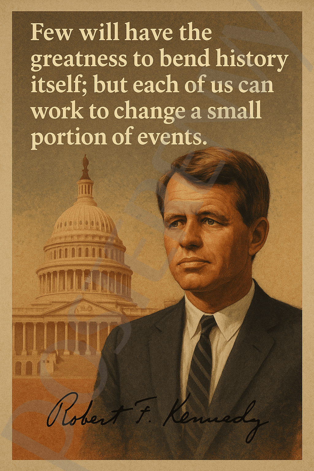 Robert F. Kennedy Famous Quote Poster – "Change a Small Portion of ...