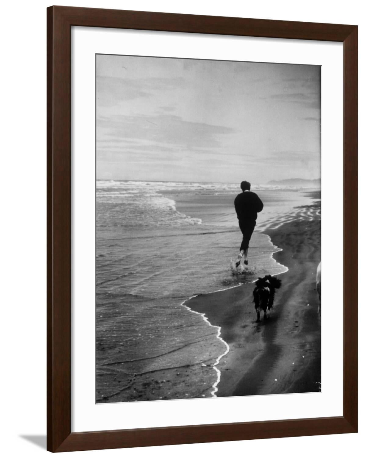 Art.com Robert F. Kennedy Running on the Beach with His Dog Freckles ...