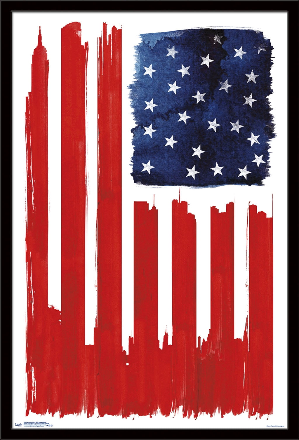 Robert Farkas - Stars And Buildings Wall Poster, 22.375" x 34", Framed ...