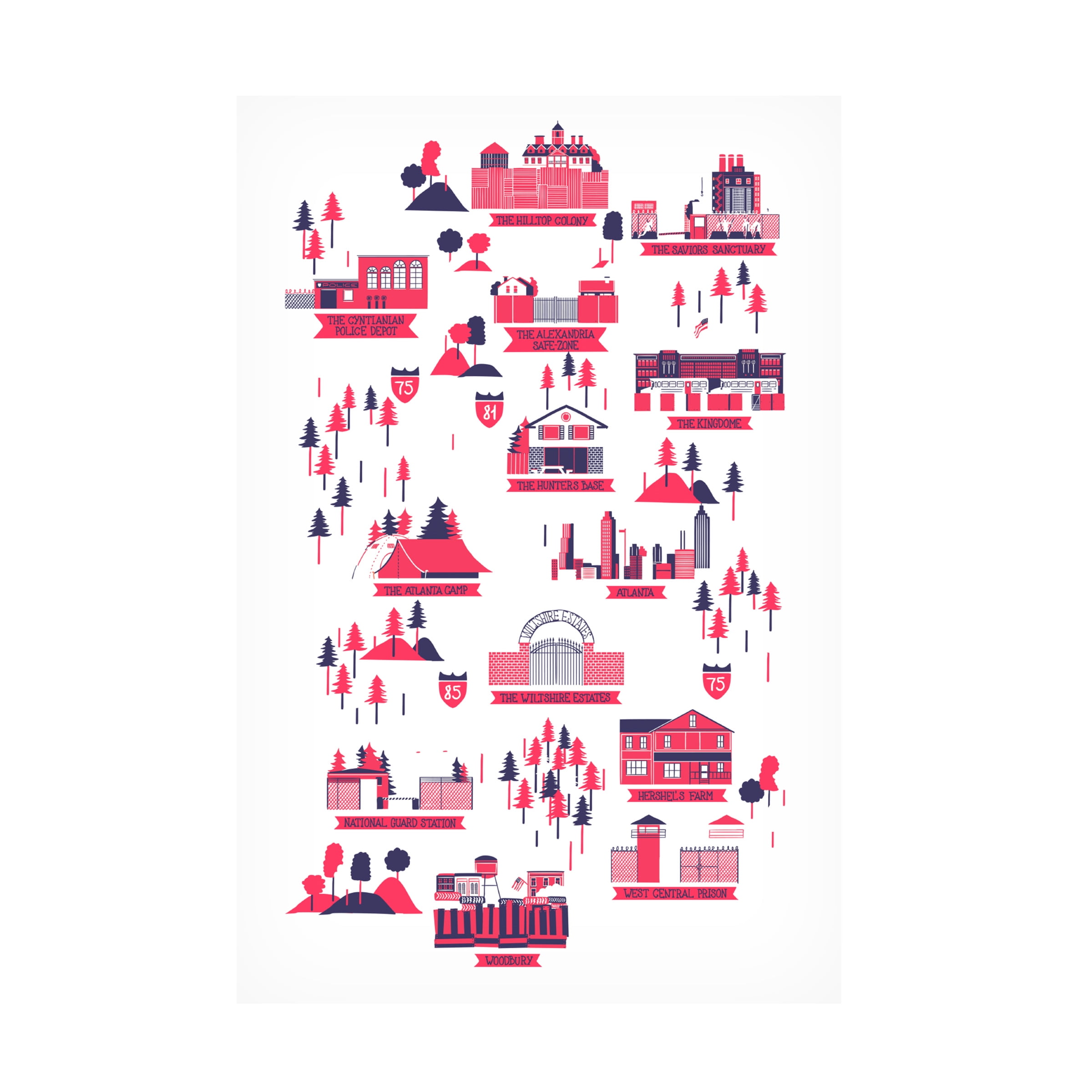 Robert Farkas 'The Walking Dead Map Vera' Canvas Art - Walmart.com