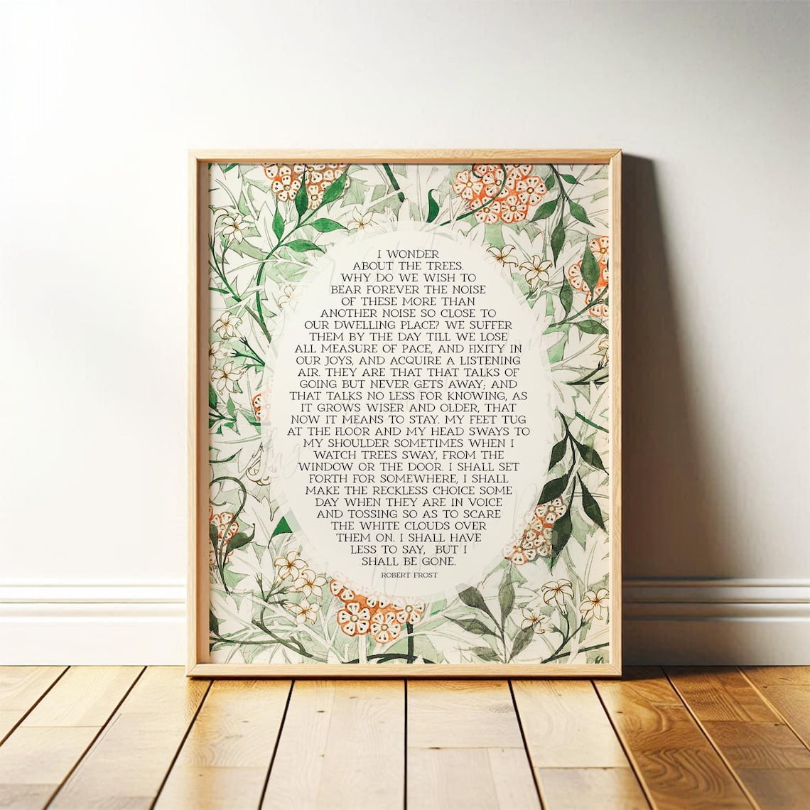 Robert Frost Poem: "Sound Of Trees", William Morris Floral Poetry Wall ...