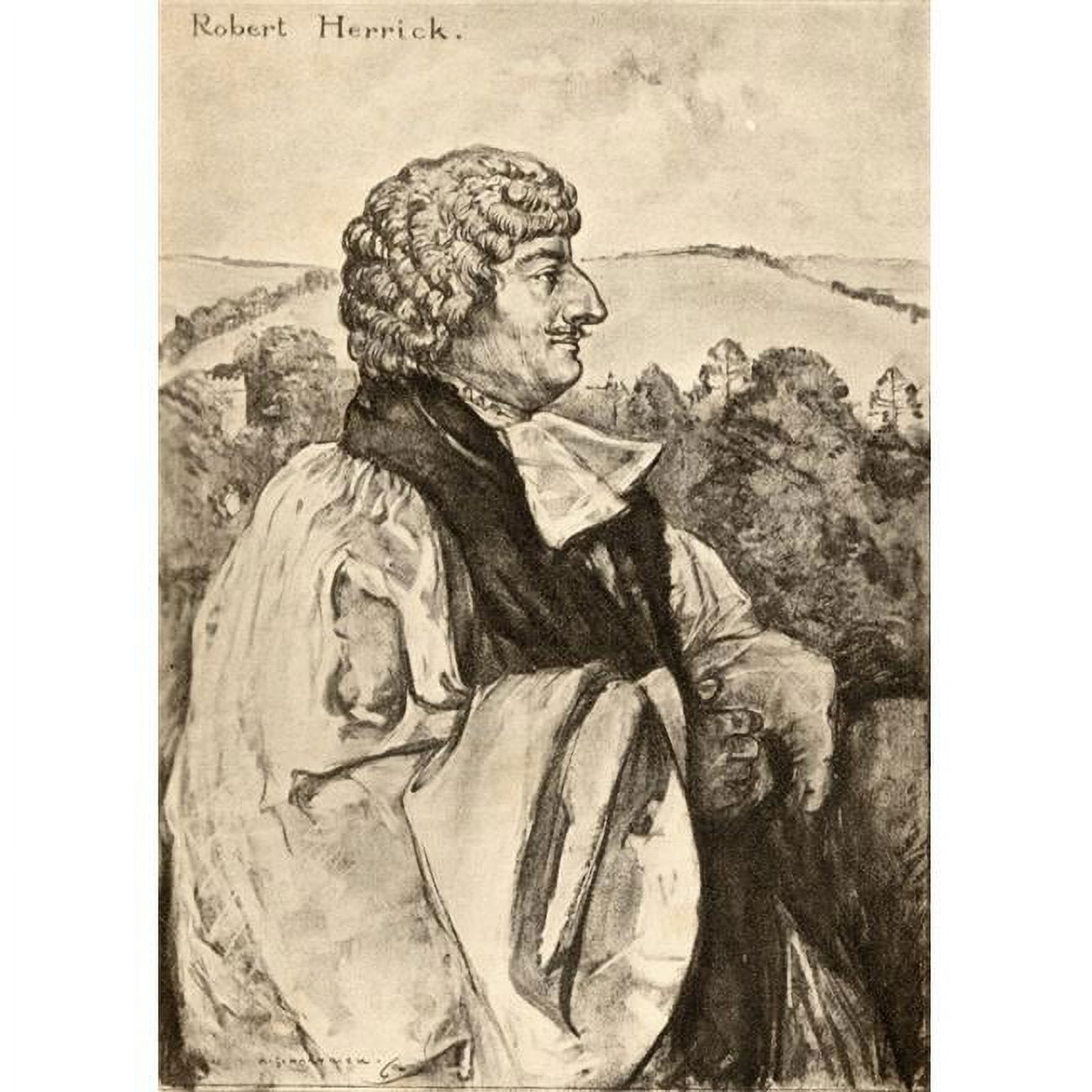 Robert Herrick 1591-1674 Seventeenth Century Cavalier Poet From An Illustration by A.S. Hartrick ...
