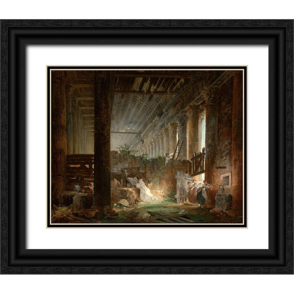 Robert, Hubert 14x12 Black Ornate Wood Framed with Double Matting ...