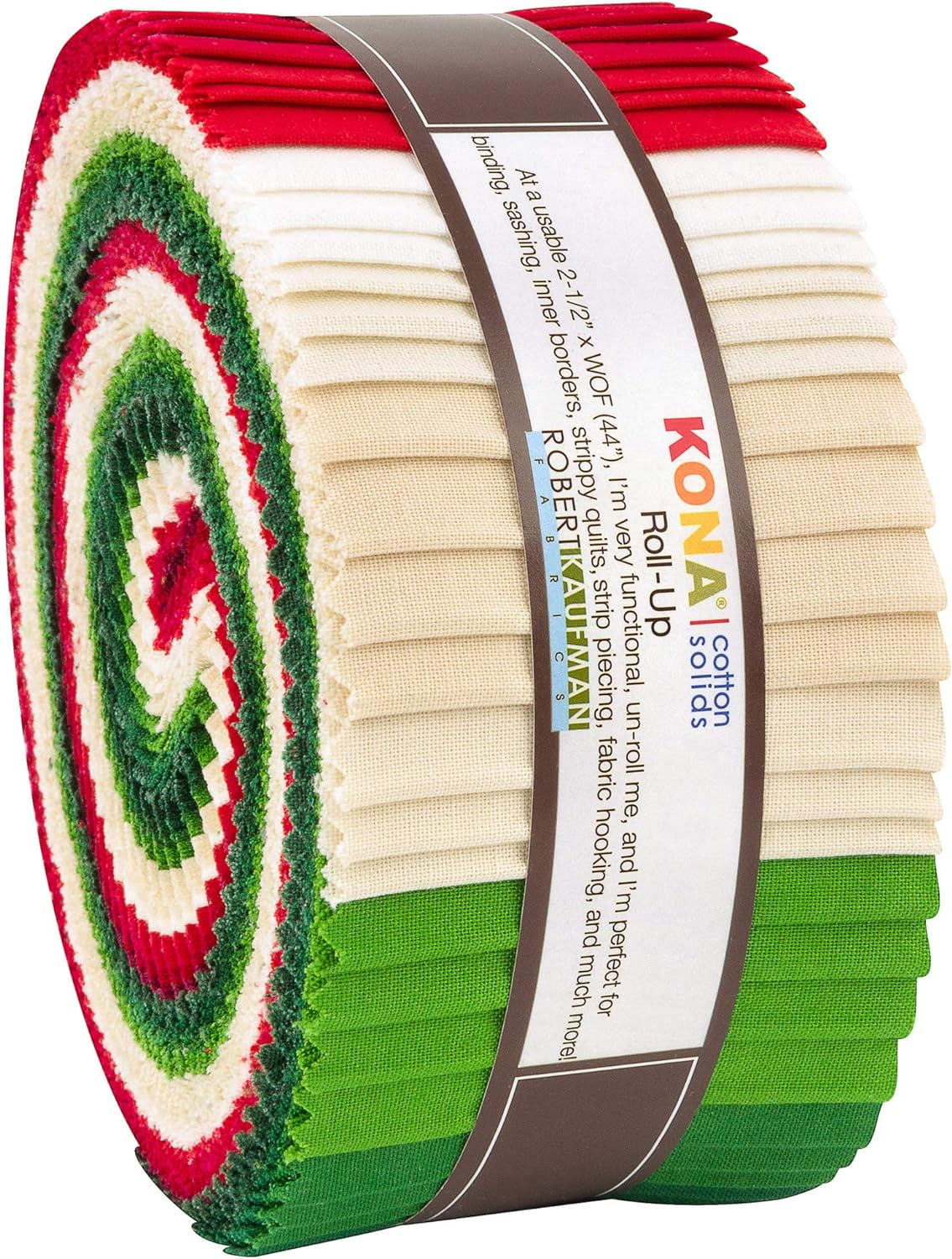 Robert Kaufman Kona Cotton Solids Holiday Roll Up 2.5" Precut Cotton ...