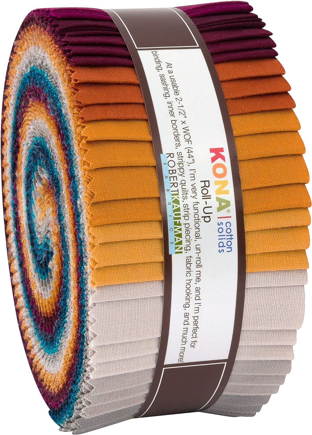 Robert Kaufman Kona Cotton Solids Tuscan Skies Roll Up 2.5" Precut ...