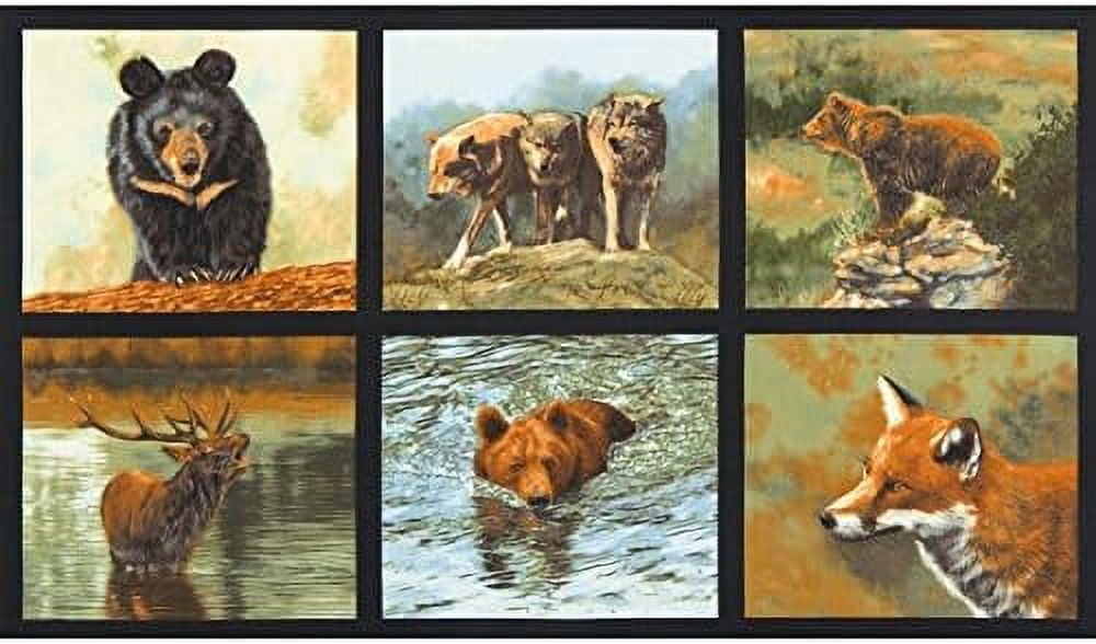 Robert Kaufman Nature Studies 3 North American Wildlife Panel 24x43 ...