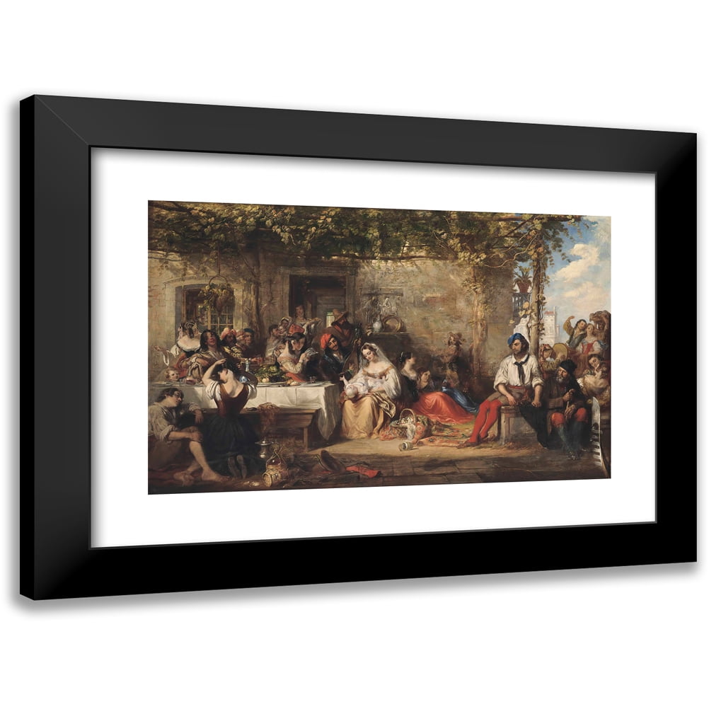 Robert McInnes 24x17 Black Modern Framed Museum Art Print Titled - To Venetian Fiesta - Walmart.com