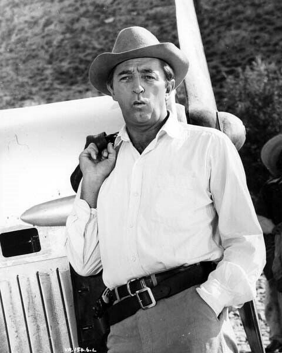 Robert Mitchum ultimate cool pose of Mitch in western hat by plane ...