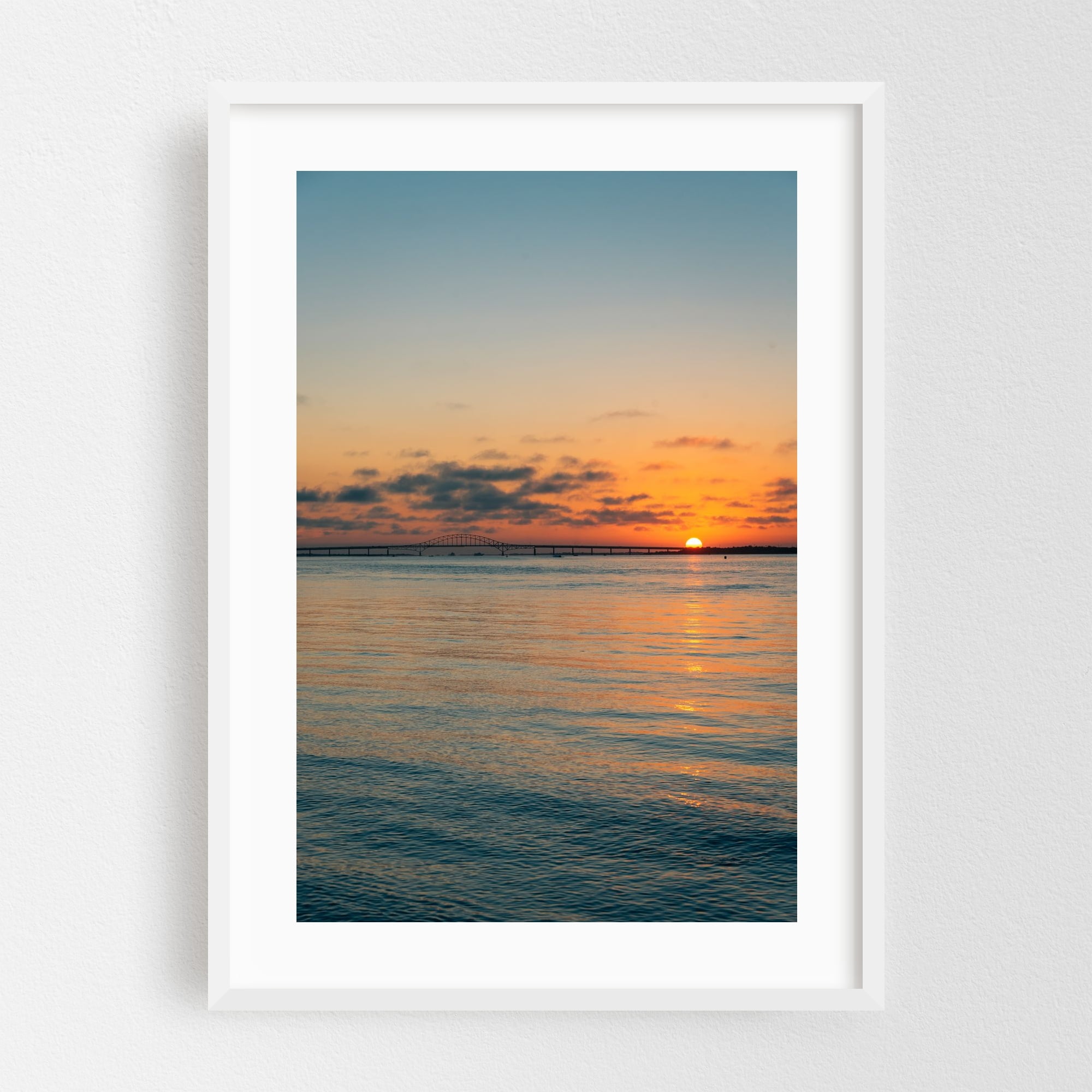 Robert Moses Causeway - New York Photography White Framed Wall Art ...