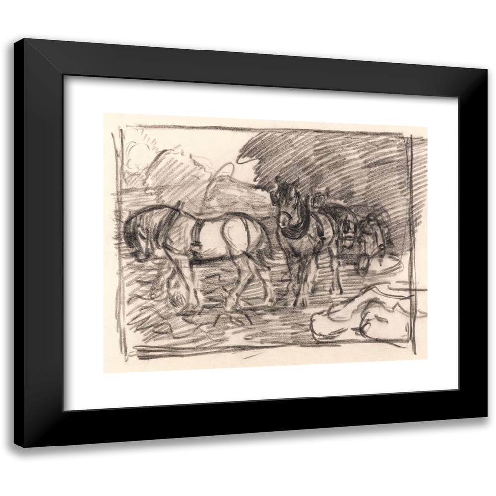 Robert Polhill Bevan 14x12 Black Modern Framed Museum Art Print Titled - The Ploughing Team ...