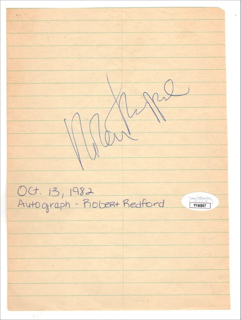 Robert Redford Signed Autograph Cut Signature Hollywood Legend 1982 JSA ...