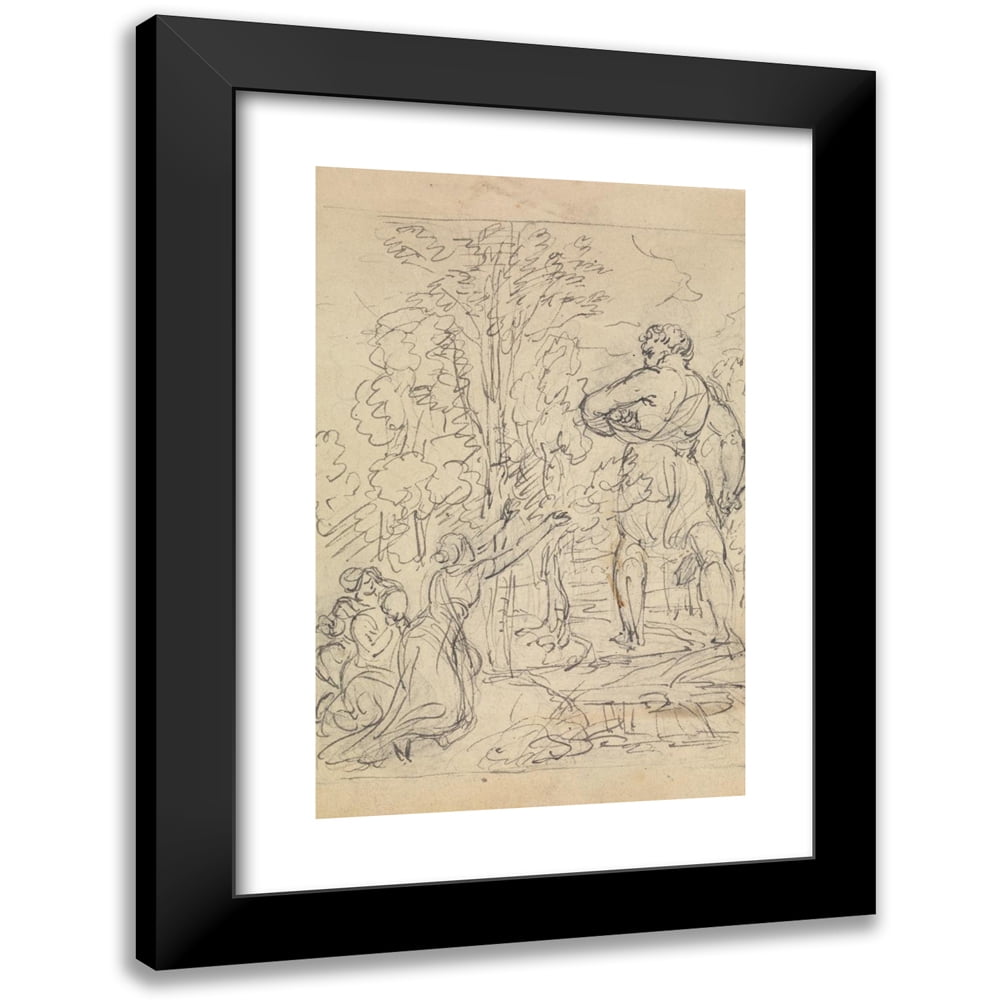 Robert Smirke 11x14 Black Modern Framed Museum Art Print Titled - Study of a Woman, Imploring ...