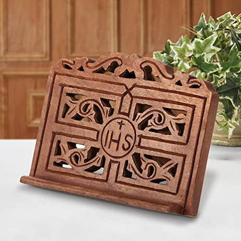 Robert Smith L1342 IHS Carved Wood Bible Stand - Walmart.com