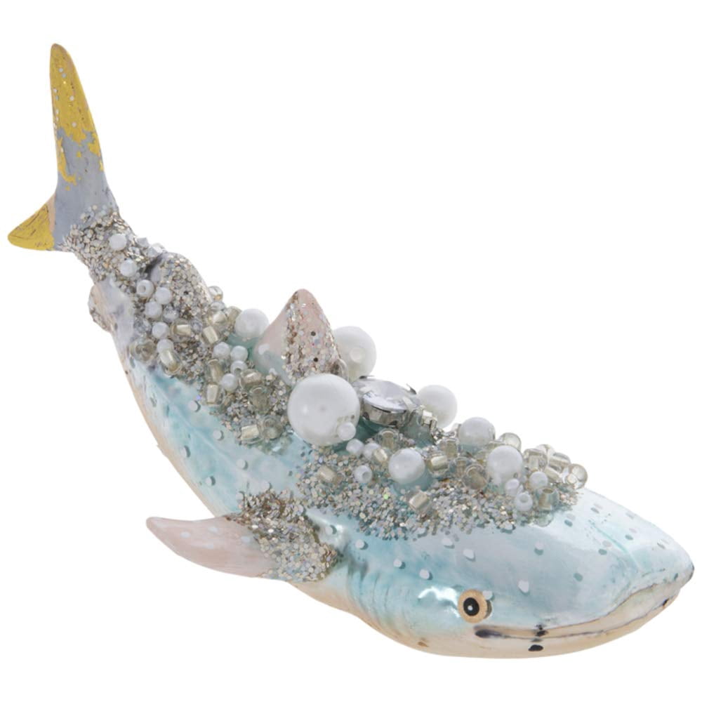 Robert Stanley Whale Shark Blown Glass Sequin Christmas Ornament ...