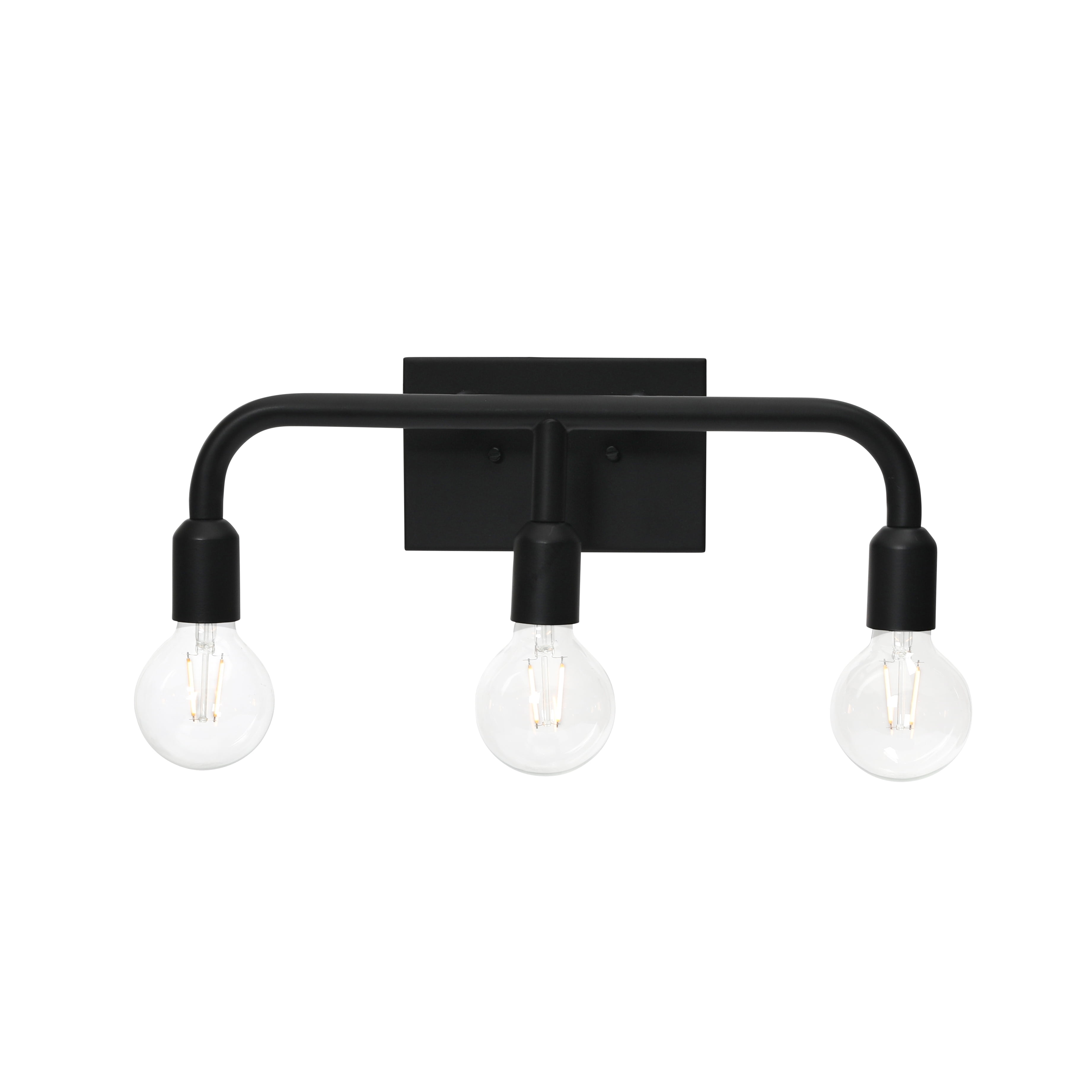 Robert Stevenson Lighting Benson - Exposed Bulb Metal 3-Light Vanity ...